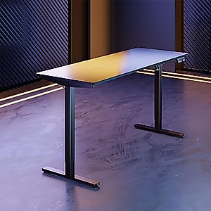 Shintenchi Electric Height Adjustable Standing Desk, (63 * 24) Inchs Stand Up Computer Desk, Sit Stand Work Desk for Home Office with Splice Board, (Black Frame + Black Top)