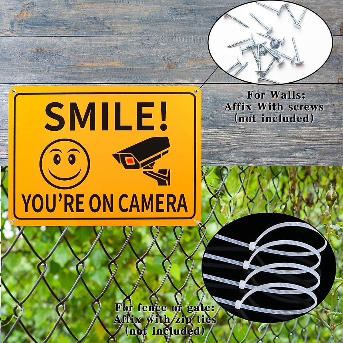 2-Pack Private Property No Trespassing Sign, No Trespassing Aluminum Warning Sign, Video Surveillance Signs Outdoor, Security Camera Sign for Home, Residential, Business, Warehouse, Driveway Alert, CCTV, Rust Free Aluminum 10 x 7 in(Red)