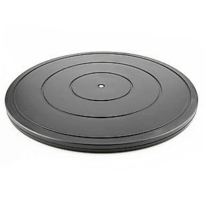 VOLCANOES CLUB 16 Inch Lazy Susan Turntable - Heavy Duty Rotating Swivel Steel Ball Bearings - Flat Base Stand for TV/Computer/Monitor/Arts/Crafts/Bonsai/Statue/Cabinet Organizer (Plastic&Black)