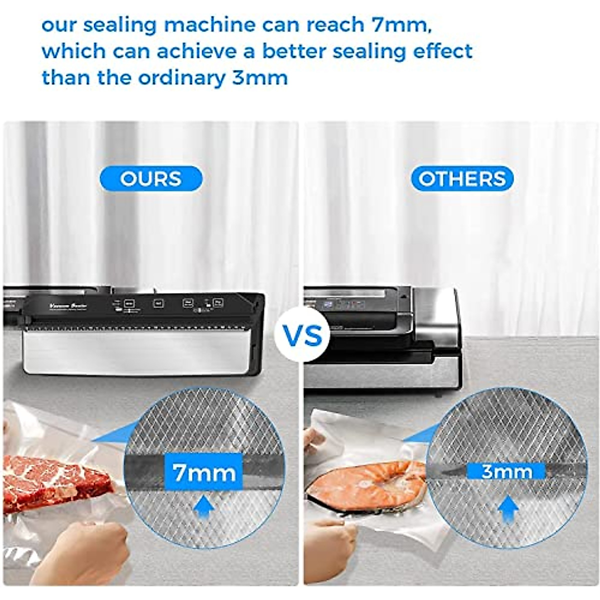 Vacuum Sealer Machine, Automatic Vacuum Air Sealing System for Food Savers, Food Sealer with Dry & Moist Food Preservation Modes, Built-in Cutter 15 Bags Starter Kit Lab Tested Easy to Clean Led Indicator Lights