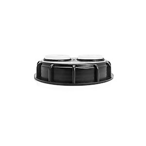 QWORK IBC Tote Lid Cover, 6.5" IBC Tank Water Liquid Tank Cap with Double Vent Hole for Chemical, Food, Industries Storage, 2 Pack