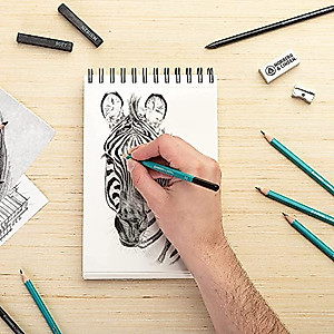 Norberg & Linden XL Drawing Set - Sketching, Graphite and Charcoal Pencils. Includes 100 Page Drawing Pad, Kneaded Eraser, Blending Stump. Art Kit and Supplies for Kids, Teens and Adults.
