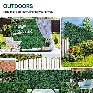 YITAHOME 12 PCS 20"x20" Artificial Grass Wall, Boxwood Hedge Wall Panels, Artificial Grass Backdrop Wall, Privacy Fence with UV Protection for Outdoor Indoor Garden Fence Backyard
