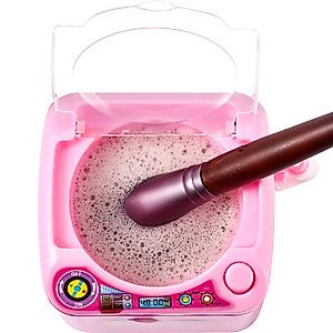 Hsei Mini Toy Washing Machine Makeup Brush Cleaner Plastic Electric Automatic Washing Machine Sponge Cleaning Toy for Girls Ladies