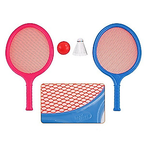 Badminton Racket Set for Kids, Toddlers with 2 Paddles, Ball and Birdie - Junior Kindergarten Student Outdoor Sports Tennis Racquet Play Game Beach Toys
