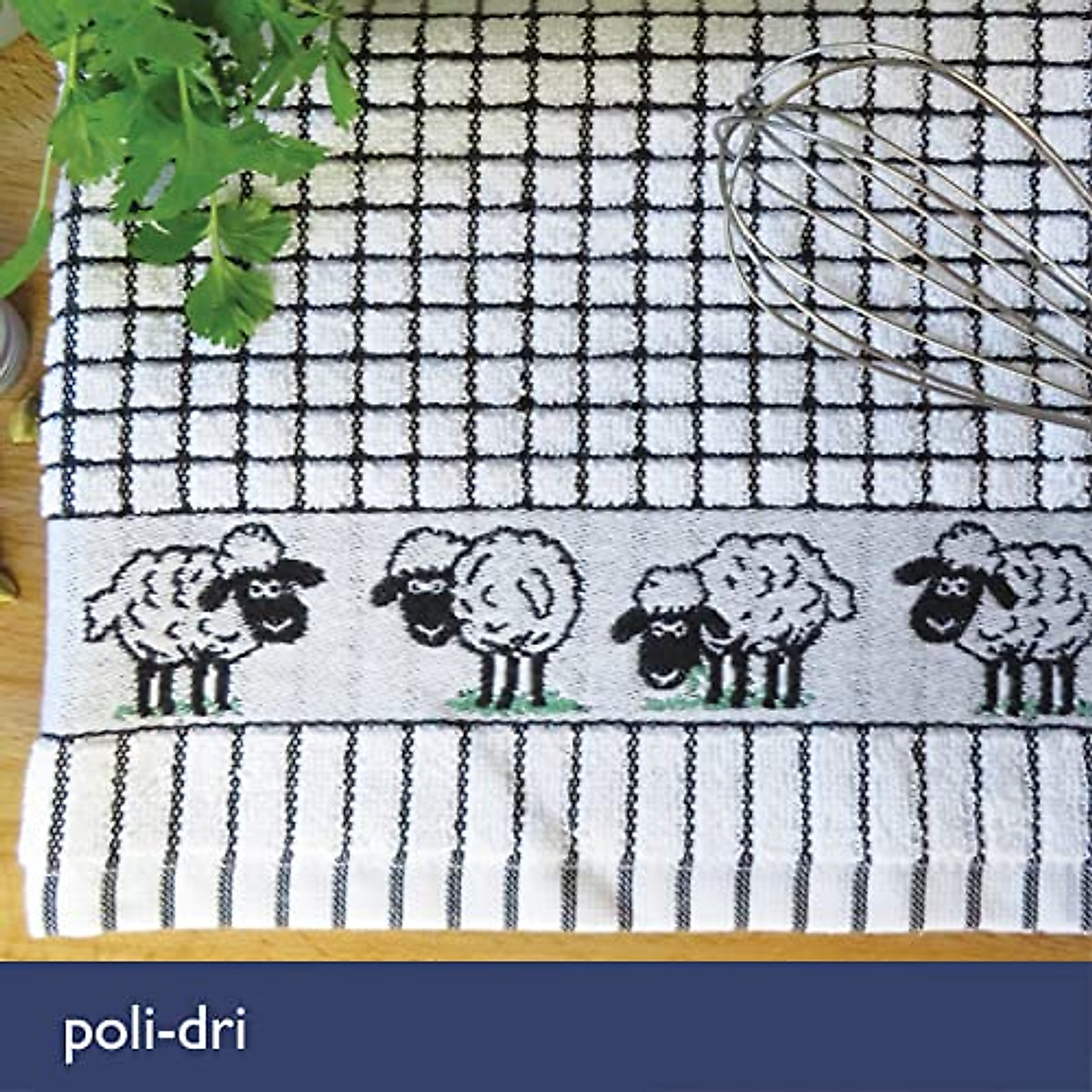 Samuel Lamont Poli Dri 100% Cotton Dish Towel - Black Sheep