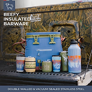 ORCA Barrel 12 oz Stainless Steel Insulated Whiskey Barrel Design Cup | Classy Wood Grain Print, Double Walled Vacuum Sealed for Superior Temperature Retention — Tree Line Tan Print