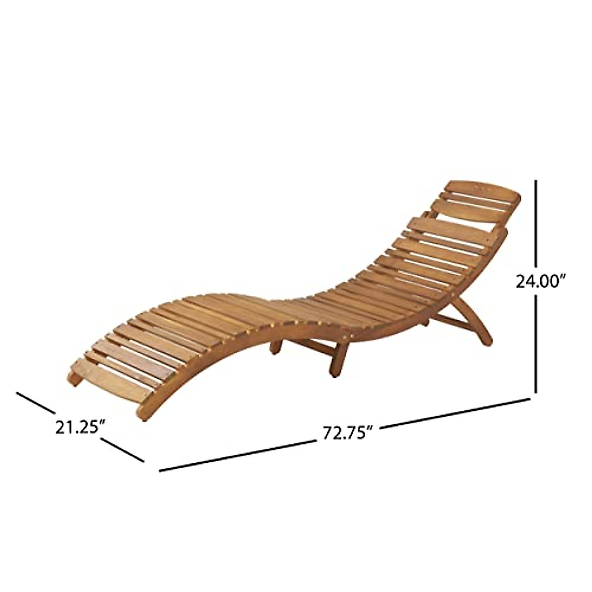 Christopher Knight Home Lahaina Wood Outdoor Chaise Lounge, Natural Yellow