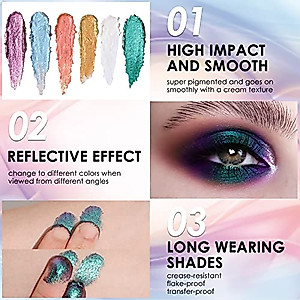 FOCALLURE Chameleon Cream Eyeshadow,Intense Color Shifting Creamy Eye Shadows,Eye Makeup with Highly Pigmented Metallic,Shimmer,Multi-Reflective Finishes,Long-Lasting with No Creasing,Neon Desert