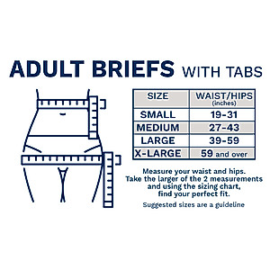 Egosan Ultra Incontinence Disposable Adult Diaper Brief Maximum Absorbency and Adjustable Tabs for Men and Women (Large Case, 60-Count)