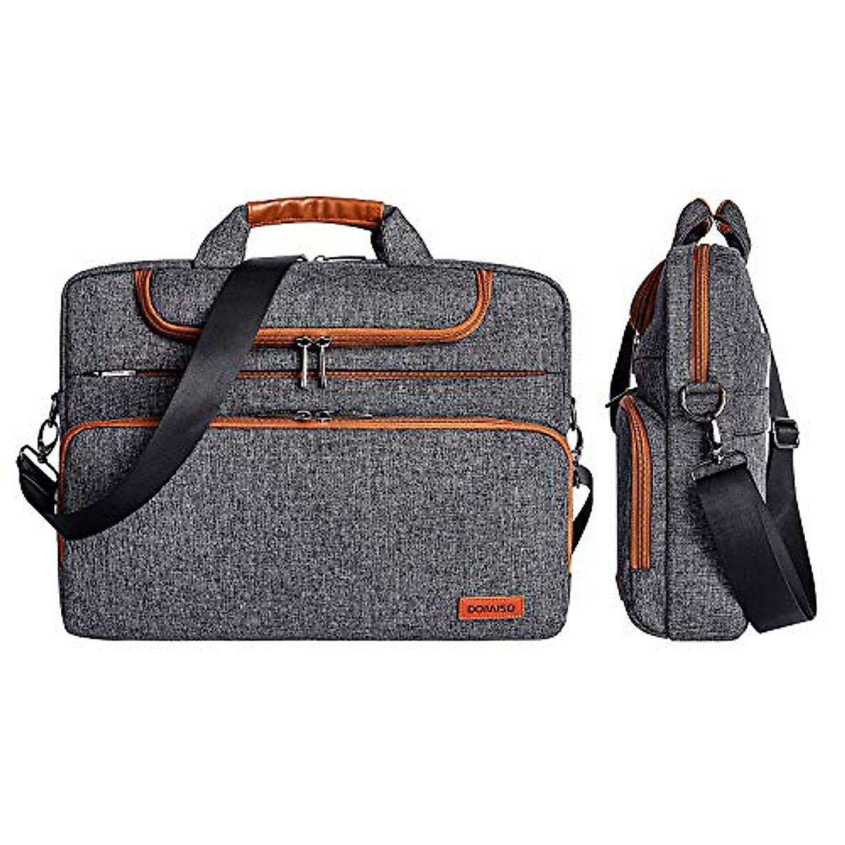DOMISO 14 Inch Multi-Functional Laptop Sleeve Business Briefcase Waterproof Messenger Shoulder Bag for 14" Laptops/Chromebook/Ultrabook/Apple/Lenovo/HP/Dell/ASUS/Acer, Dark Grey