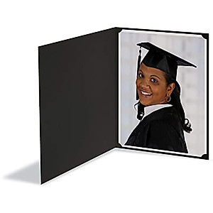 25 Pack Black Certificate Holders, Diploma Holders, Document Covers with Gold Foil Border, by Better Office Products, for Letter Size Paper, 25 Count, Black