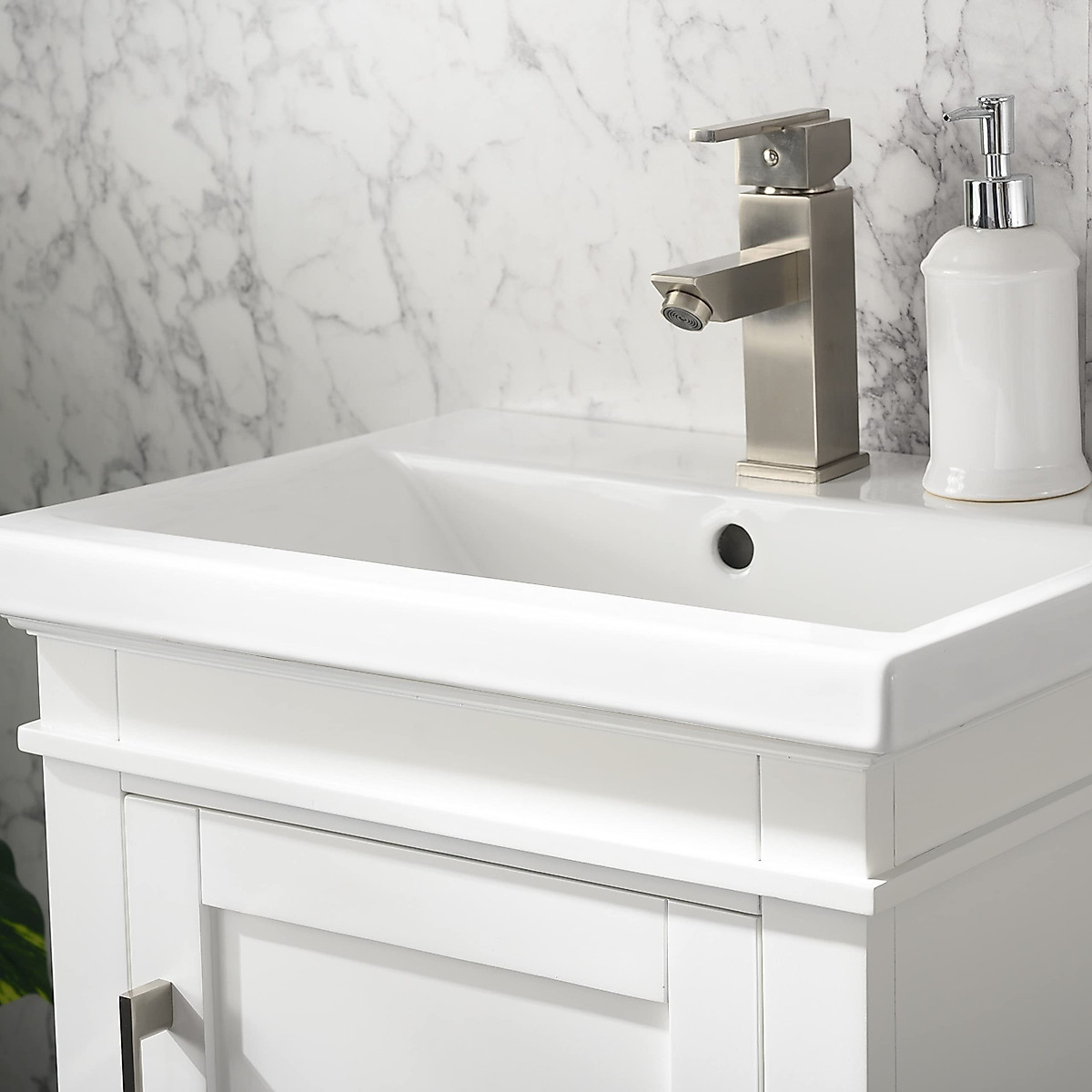 UrbanFurnishing.net Avery 20" Single Bathroom Vanity with Porcelain Top - White