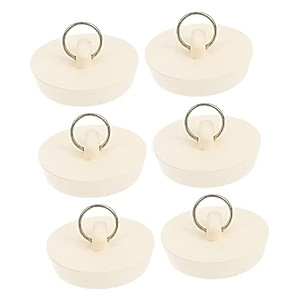 PRETYZOOM Kitchen Sink Stopper 6pcs Rubber Sink Stopper Water Plug White Tub Bathtub Drain Parts