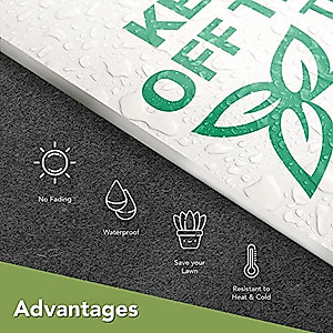 2 PC Please Keep Off Grass Sign with Stake - 8 x 12 Coroplast No Pooping Dog Signs for Yard - Stay Off Grass Sign - Keep Dogs Off Lawn Sign