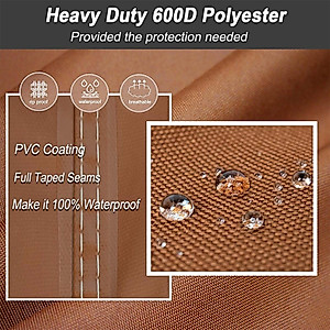 NettyPro Patio Chair Covers for Outdoor Furniture 4 Pack, Waterproof Heavy Duty Lawn Patio Furniture Cover Deep Seat Dining Chair Covers High Back, 30W x 33D x 34H inches, Brown