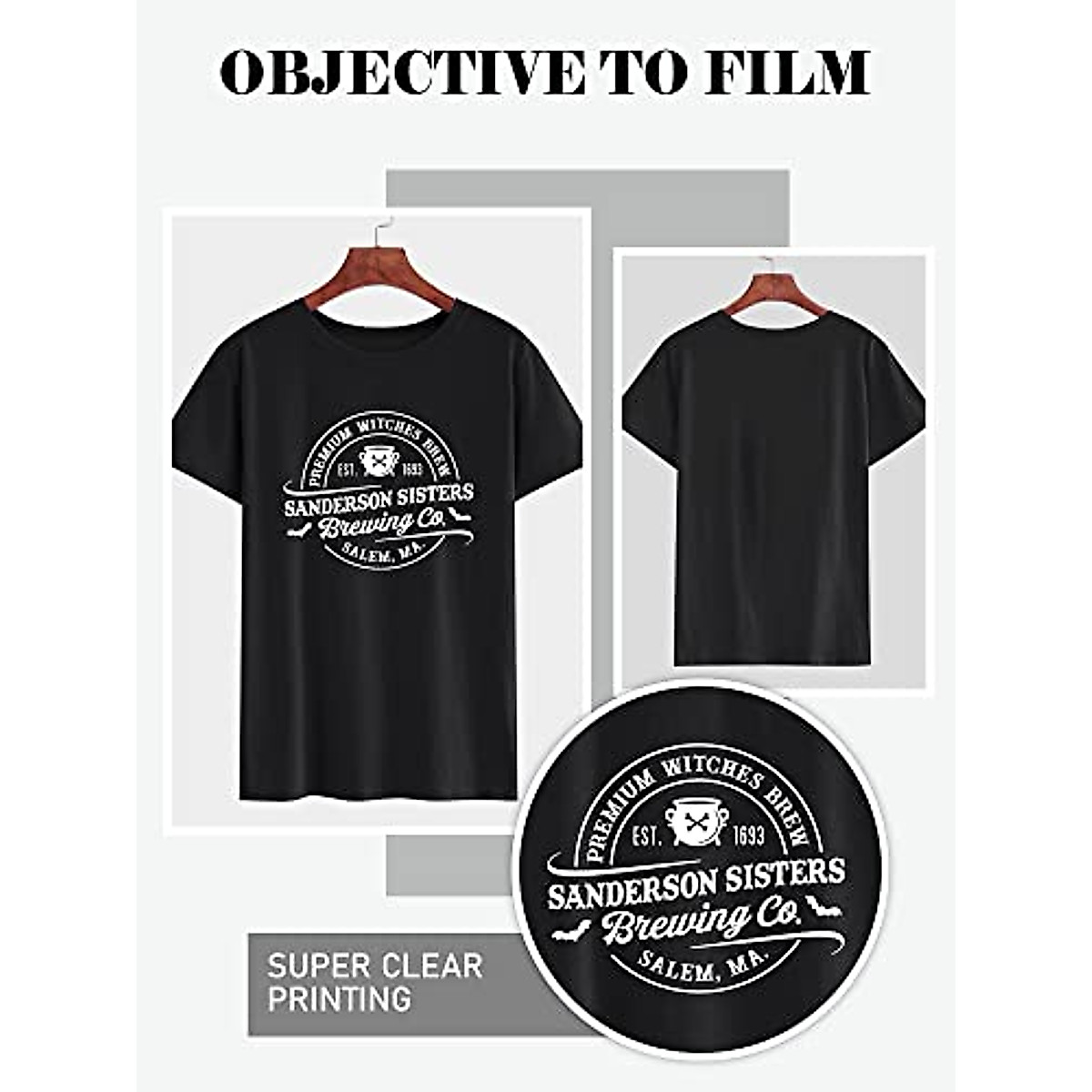 StarVnc Womens Sanderson Sisters Shirt Brewing Co Premium Witches Brew Graphic Tee Halloween T-Shirt Costumes Casual Fall Tops, S5-black