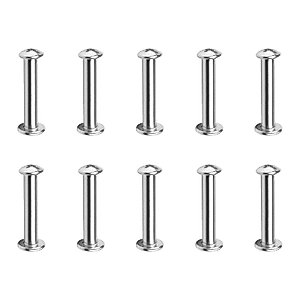 Bettomshin 20Pcs M3 Binding Screw, M3 x 20mm Nickel Plated Carbon Steel Cross Head Butt Screw Binding Post Screw Kit for Scrapbook Photo Albums Bookbinding DIY Leather Saddles Purses Belt