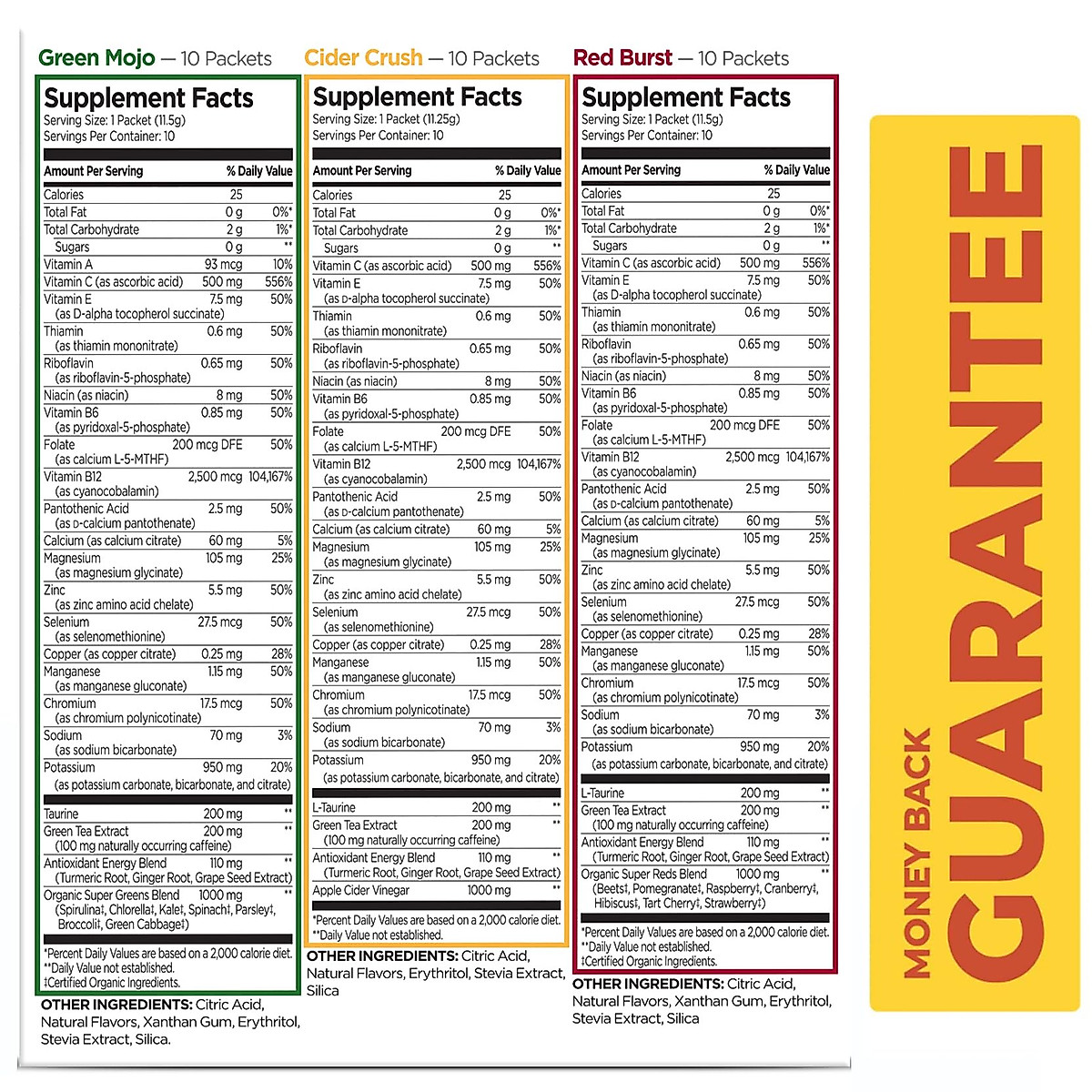 Pureboost Superfoods Clean Energy Drink Mix with Apple Cider Vinegar, 7 Organic Red or Green Superfoods. No Sugar. No Sucralose. Boosted with Electrolytes & 25 Vitamins. (30 Count, Combo)