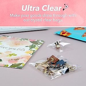 Pack It Chic - 5” X 7” (200 Pack) Clear Resealable Polypropylene Bags - Fits 5X7 Prints, Photos, A2 A4 A6 Cards & Envelopes - Self Seal