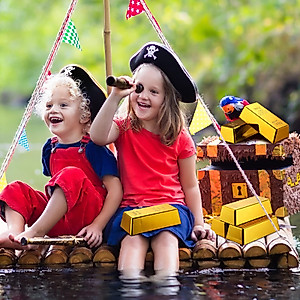 12 Pieces Fake Gold Bar Replica Golden Bullion Glittering Brick Decorative Movie Prop for Stage Decoration Halloween Pirate Party Supplies Funny Gifts (6.5 x 2.9 x 2 Inch)