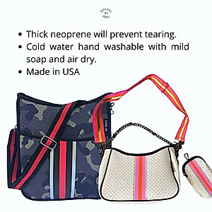 Dallas Hill Designs Crossbody Messenger Neoprene Purse for Women | Ladies Handbag | Adjustable and Detachable Shoulder Strap