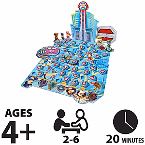 PAW Patrol: The Movie, Adventure City Lookout Tower Board Game Chase Marshall Skye Ryder Rubble, for Preschoolers, Kids, & Families Ages 4 and up