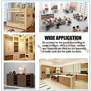 Glarks 125Pcs 3-in-1 Furniture Connecting Hardware Set, Hex Socket Cap Furniture Barrel Screws Bolt Nuts & Cam Fitting & Pre-Inserted Nut & Eccentric Wheel for Crib, Wardrobe Splicing, Cabinet Drawer