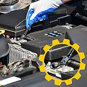 Yashong 12-Piece 8-19mm Metric Flex-Head Ratcheting Wrench Set, Professional Chrome Vanadium Steel Ratchet Wrenches, Combination Ended Spanner Kit with Portable Canvas Bag