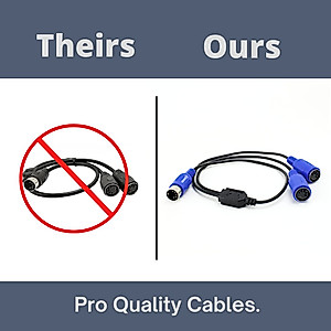 ZAWDIO MIDI Splitter, 5-Pin DIN Y-Adapter Cable, Male to 2X Dual Female Extension