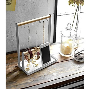 YAMAZAKI home 2311 Accessory Stand-Jewelry Holder & Organizer Storage, One Size, White