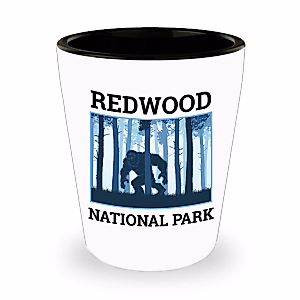 Redwood National Park Shot Glass Sasquatch Bigfoot Camping Gift Idea