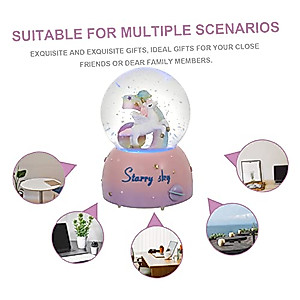 NOLITOY Animal Crystal Ball 3pcs Home Musical Girls Up Gift Day Music Cartoon Holiday Adornment Decoration Lamp New Valentines Light Birthday Tabletop Xcm Collectible Resin Water Year