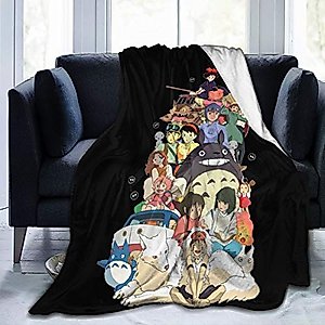 S-tudio Gh-ibli Super Soft Lightweight Microfiber Fuzzy Plush Throw Blanket 50"x40"