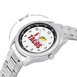 I Love Tacos Funny Quartz Watch Alloy Watch For Men Women With Design Pattern Print