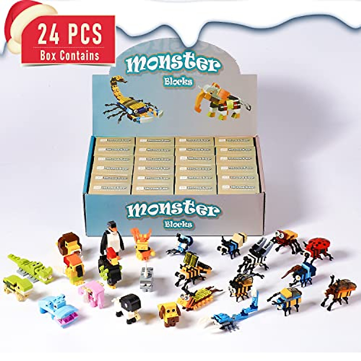 Easter Day Gifts for Kids Classroom Party Favors Animal Building Blocks for Boys Girls Teens Toys Stocking Stuffers School Cards Easter Basket Age 5 6 7 8 9 10 11 12 Year Old Classroom