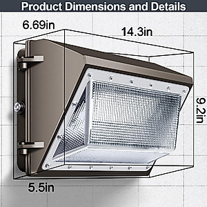 LEDMO LED Wall Pack Light 120W Dusk-to-Dawn Photocell 15840LM 5000K Outdoor Security Flood Light 840W HPS/HID Equivalent Commercial and Industrial Wall Light for Buildings Warehouses Garage Yard