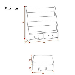 Multilayer Magazine Rack Newspaper Holder Book Shelf Storage Rack with Box Freestanding Display Rack Materials Robust 83X28X87CM MUMUJIN (Color : B)