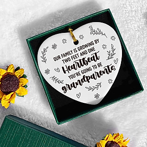 New Grandparents Ornaments Keepsake Gifts from Newborn Baby, Pregnancy Announcement Plaque Sign Gifts for First Time Grandparents, Grandma Grandpa to Be, Promoted to Grandmother Grandfather Gifts