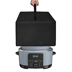 Cooker Dust Cover Heavy Duty Waterproof and Dustproof Multi-Purpose Cooker Cover Compatible with Ninja MC1001 Foodi Possible Cooker PRO 8.5-Quart Slow Cooker Oven Safe Black,19.3"Dx15"Wx9.8"H (Black)