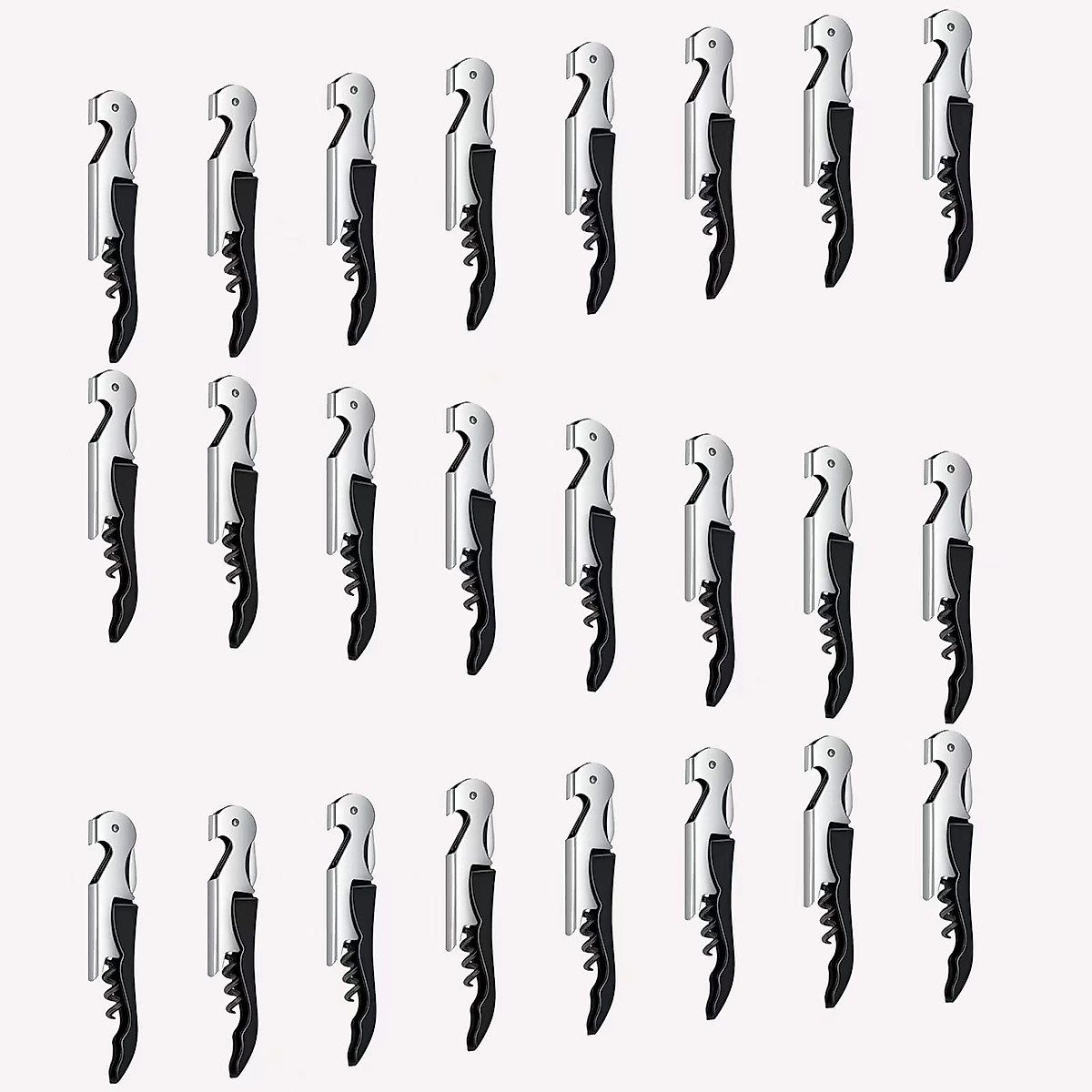 24 Packs Wine Opener,Beer or Wine Corkscrew Bulk Opener Wine Keys Serrated Foil Cutter,three-in-one Stainless Waiters Corkscrew,for Picnic, party, family,Restaurants(Black)