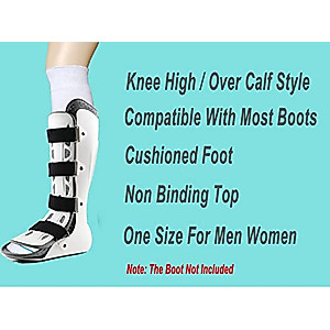 VEIGIKE Socks Liner for Orthopedic Walking Boots Walker Brace Shoe,Medical Tube Socks Under Air Cam Walkers and Fracture Boot Cast Surgical leg Cover White 2 Pairs