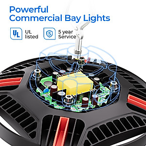 CINOTON 160W UFO LED High Bay Light AC100-277V 4Pack & 30W LED Wall Pack Light 2Pack