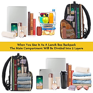 MATEIN Lunch Backpack for Women, 15.6inch Water Resistant Insulated Cooler Backpack Purse, Stylish Quilted Laptop Bookbag with USB Charging Port for College School Work Pincic Camping Beaches