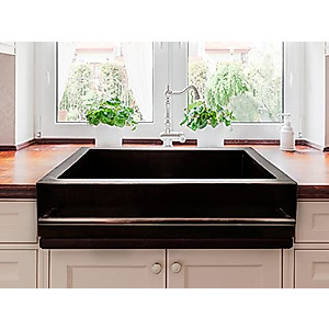 Copper Farmhouse Kitchen Sink Squared Towellbar Design