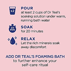 Dr Teal's Pure Epsom Magnesium Salt Soak, Fragrance Free, 6 lbs (Pack of 6)