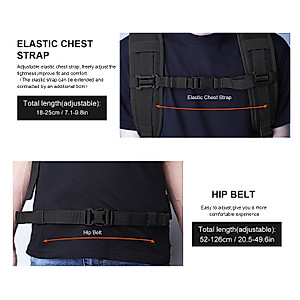 Mardingtop 25L Tactical Backpacks Molle Hiking daypacks for Camping Hiking Military Traveling Motorcycle Black