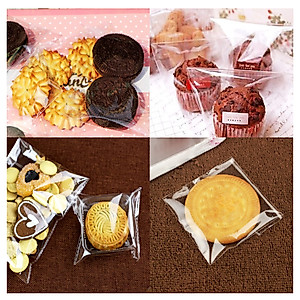 Doutop Clear Tiny Cello Bags 3x4 200pcs Self-Sealing Cellophane Bags OPP Poly Plastic Bags for Jewelry Earrings Candies Bakery Candle Soap Cookie (9 Sizes to Choose from)