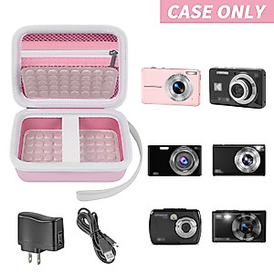 Boobowl Digital Camera Case Compatible with Yifecial/for EROOLU/for VAHOIALD/for Kaisoon/for Kodak Pixpro/for Canon PowerShot ELPH 180 190/ for Sony DSCW800 DSCW830 Kids Cameras (Pink)