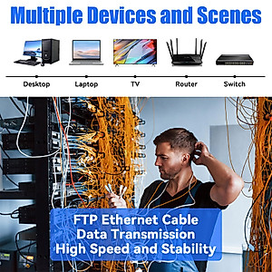 Cat 6 Ethernet Cable 100ft Outdoor, FTP Shielded Cat 6 Cable 23AWG, Heavy Duty, Waterproof, Direct Burial, In-Ground, UV Resistant LAN Internet Network Cable 100ft No Ends for Router Gaming Modem, CCA